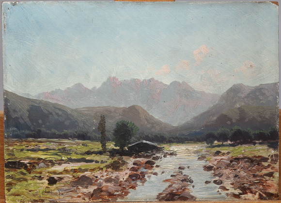 OIDENTIFIERAD KONSTNÄR. Oil on wooden panel, Landscape, signed, 19th ...