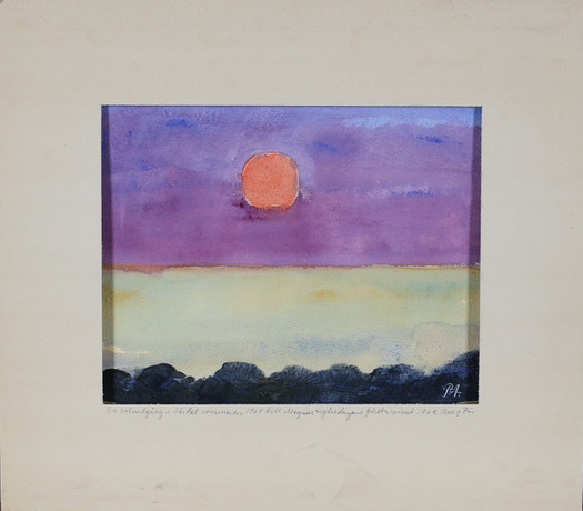 PER ANDERSSON. "A sunset in Särdal in the summer of 1968, watercolour ...