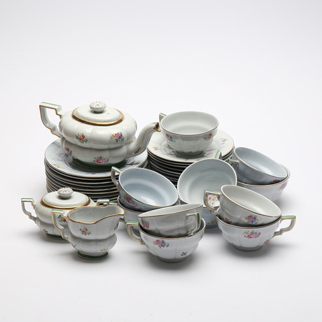 TEESETTI, 25 osaa, piikivi, "Rosalie", Arthur Percy, Gefle. Keramiikka ...