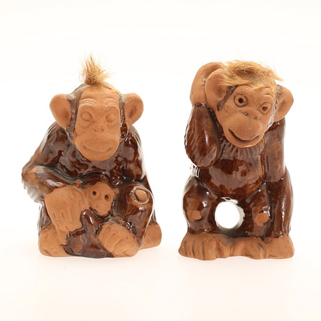 FIGURES, 2 pieces, ceramic, Tore borg, monogram signed TB. Ceramics ...