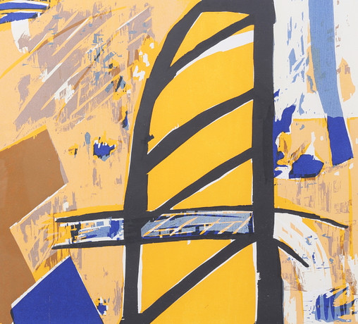 PEDER JOSEFSSON. "Stone wing", färglitografi, signerad och numrerad 19/ ...