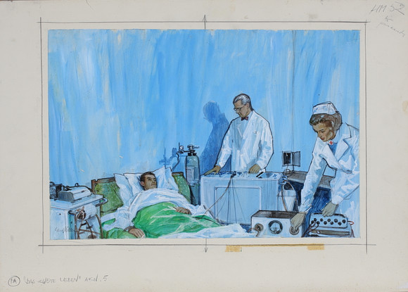 GERD MILLER. "A love that is new", gouache on cardboard, signed. Art ...