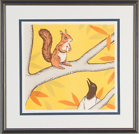 ERNST BILLGREN. "Ruby", color lithograph, signed and numbered 246/300 ...