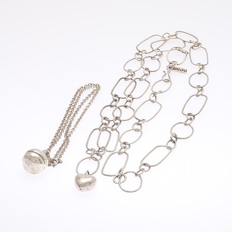 HALSBAND, 2 st, bla JUJU, silverplätterade. Smycken & Ädelstenar ...