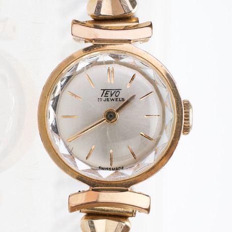 BRACELET, ladies, gold-plated, Tevo, 17 jewels. Clocks & Watches ...