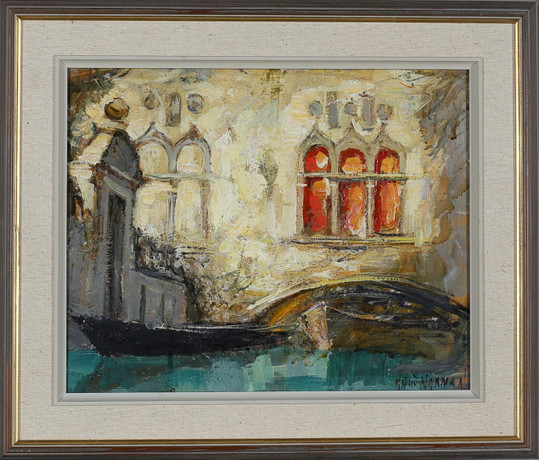 KNUT NORMAN. Venedig motiv, olja på pannå, signerad. Konst - Måleri ...