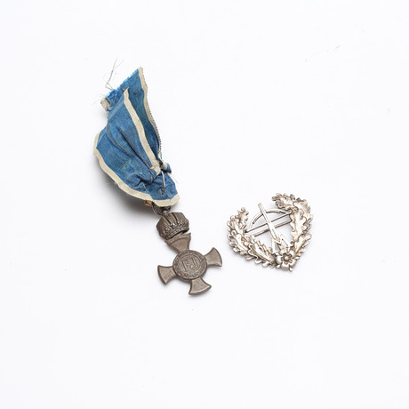 MEDAL/IRON CROSS, "Viribus unitis", Franz Joseph I 1916 and BROOCH with ...