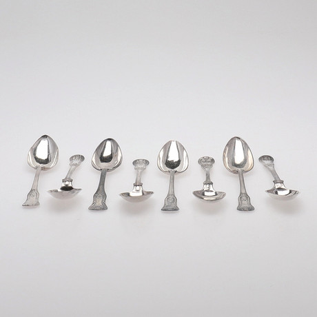 CUCHARADAS PLATA OCHO PIEZAS MODELO CONCHA INGLESA. Plata y metal ...