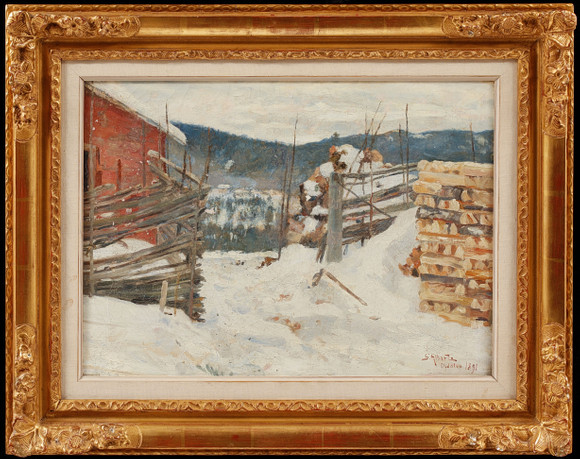GUSTAVE ALBERT. Winter picture, oil on canvas, signed and dated ...
