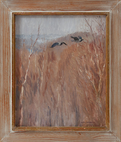 ALLAN ANDERSSON. "Pair of crows, late winter", oil on canvas, signed ...