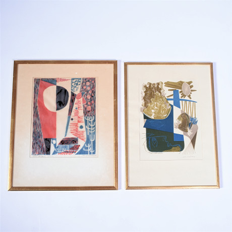 NILS MÖLLER. 1917-2004 litografier 2 st, signerade. Konst - Grafik ...