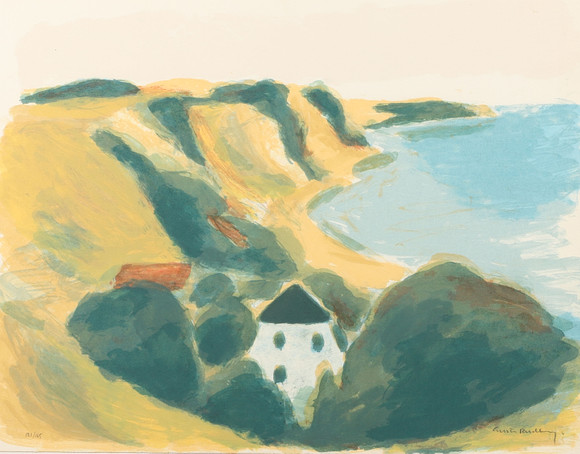 GUSTAV RYDBERG. Motif from Hven, color lithography, signed. Art ...