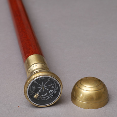 WALKING STICK, with base and compass, divisible, 1900s. Vintage ...