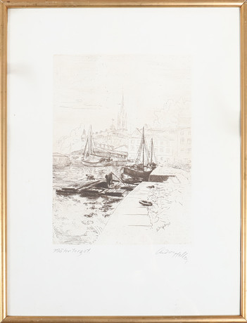 ANDERS HELLER. etsning, signerad samt daterad 1923. Konst - Grafik ...