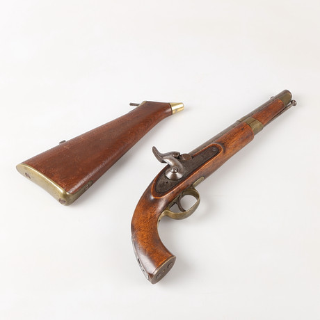 BLOCK PISTOL, British with detachable butt, mid 1800s. Weapons ...