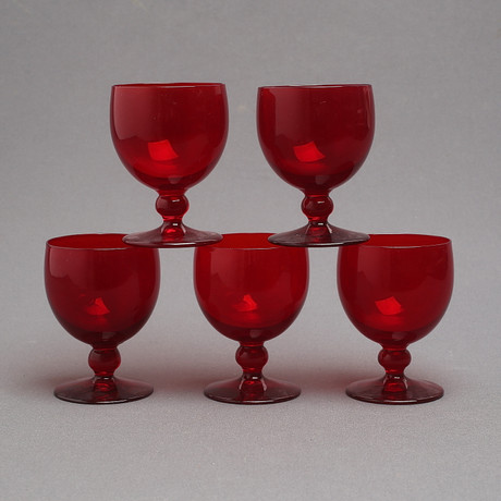 MONICA BRATT. Vinglas, 5 st, Reijmyre. Glas - Serviser - Auctionet