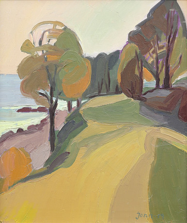 GUNNAR JONN. "Lost towards the sea, Ven", oil on canvas, signed Jonn ...