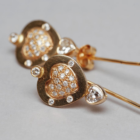 EARRINGS, a pair, 18k red gold and diamonds. Jewellery & Gemstones ...