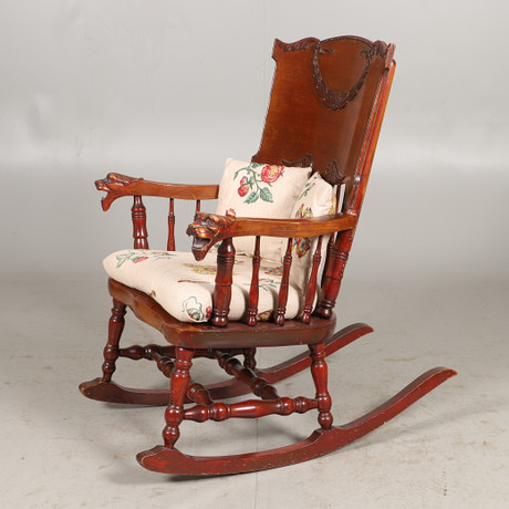 ROCKING CHAIR, mahogany, USA, 19th/20th century. Furniture - Armchairs ...