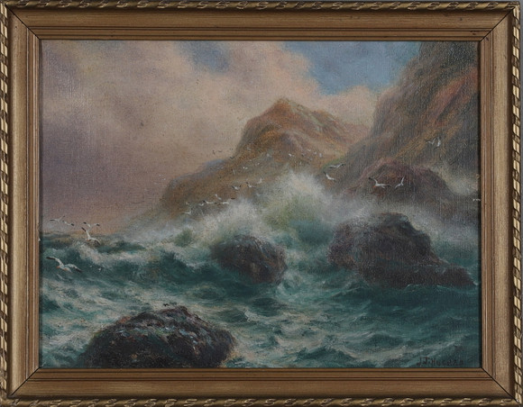 OIDENTIFIERAD KONSTNÄR. olja på duk, signerad JT Hughes. Konst - Måleri ...