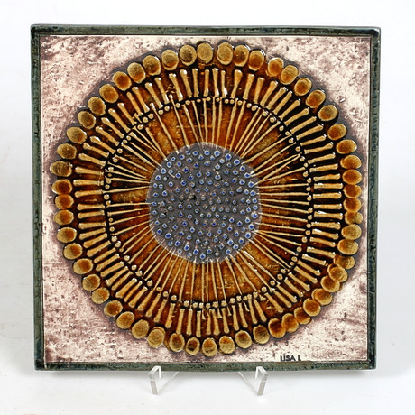 WALL PLAQUE, stoneware, "Sunflower", From the "Unique" series, Lisa ...