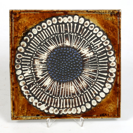 WALL PLAQUE, stoneware, "Sunflower", From the "Unique" series, Lisa ...