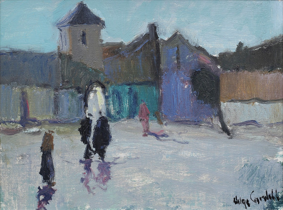 HELGE CARDELL. At square, oil on canvas, signed. Art - Paintings ...
