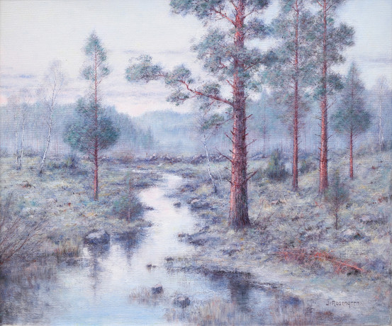 JEAN ROSENGREN. Forest landscape, oil on canvas, signed J Rosengren ...
