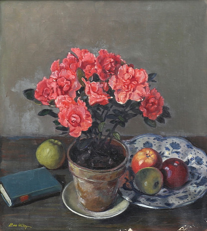 BROR HILLGREN. Flower still life. Oil on canvas, signed. Art ...