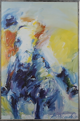 FRANK GUDE. Print, jockey motif. Art - Other - Auctionet