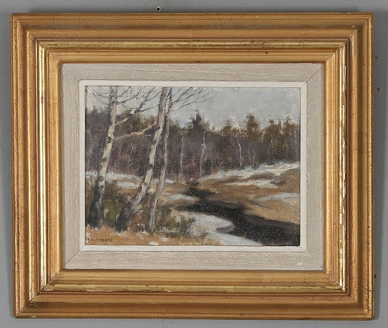 PER SUNDBERG. Spring winter, oil on canvas lined on Board, signed. Art ...