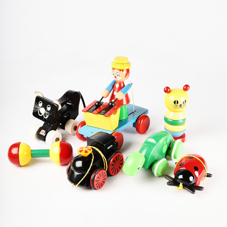 LEKSAKER, 7 stycken, trä, bl.a Brio och Micki, 1960-2000-talet ...
