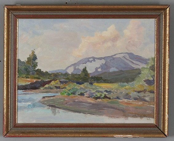 JOHAN BLADH. Mountain landscape, oil on canvas, signed and dated 44 ...