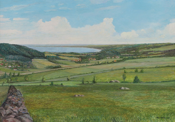 OIDENTIFIERAD KONSTNÄR. Maisema, öljy Paneeli, signeerattu N. Sjöbeck ...