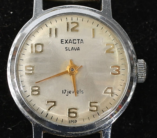 WRIST WATCH, ladies, stainless steel, mechanical, Exacta. Clocks ...