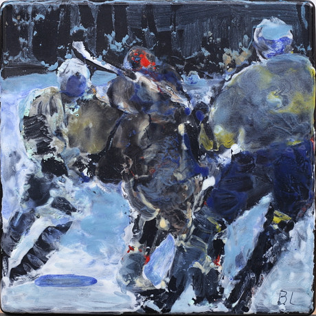 BRITT LUNDGREN (1916 - 2005). Ice hockey player, enamel, monogram signed BL. Art - Other - Auctionet