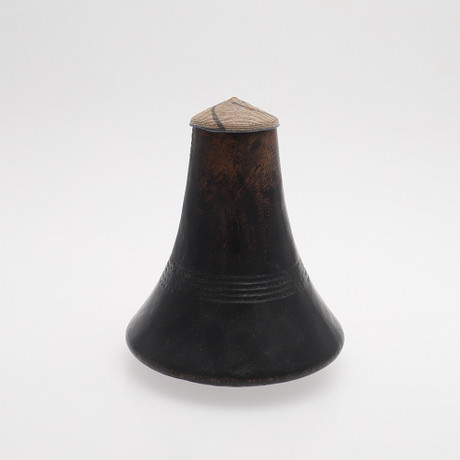 MILK CONTAINER, Bahima/Banyankole, carved wood with braided cover ...