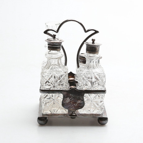 TABLE SKIRT, glass/ nickel silver, probably early 20th century. Silver ...