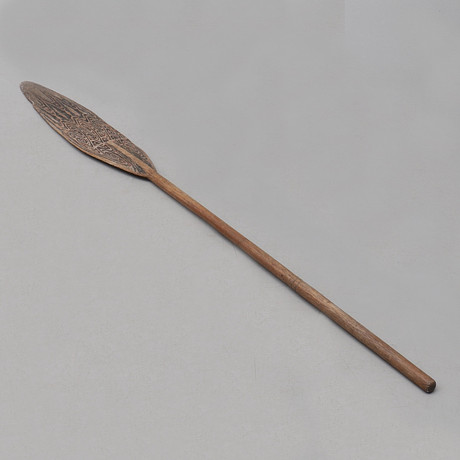 PADDLE, Sentani, Lake Sentani, West Papua, madera con decoración de ...