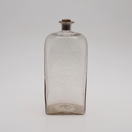 FLASKA, TROLIGEN LIMMARED, OMKRING ÅR 1800. Glas - Övrigt - Auctionet