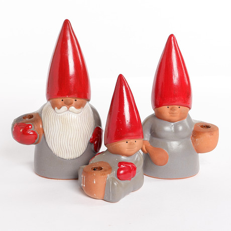 LISA LARSON. figuriner / tomtar, 3 st, keramik, märkta design Lisa ...
