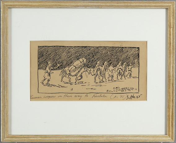 SVEN HEDIN. Ink drawing, Original illustration for "My life as an ...