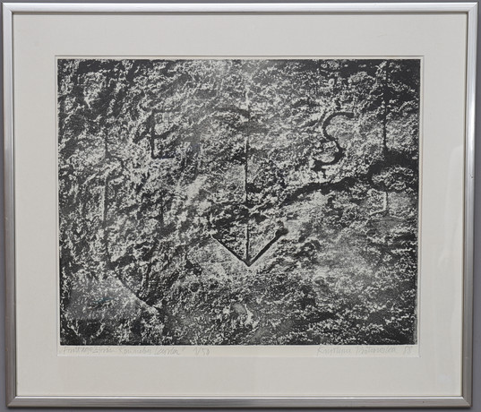 KRYSTYNA PIOTROWSKA. Etching, "Frottage Efter Ronneby Kartor", signed ...