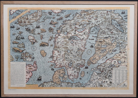 MAP, Print, contemporary, after Olaus Magnus "Carta Marina" 1539, A ...