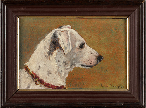 ELIN KOLTHOFF (SVERIGE, 1859-1928):. Dog, signed and dated Elin SG 1900 ...