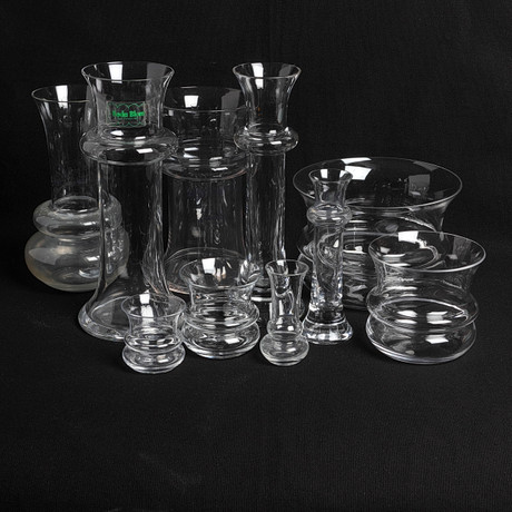SIGNE PERSSON MELIN. "Boda Blom", 10 vases, clear glass, Boda. Glass ...