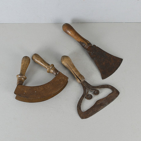 MEAT Chopper, iron and wood, 19th century. Folk art - Tools & Gears ...