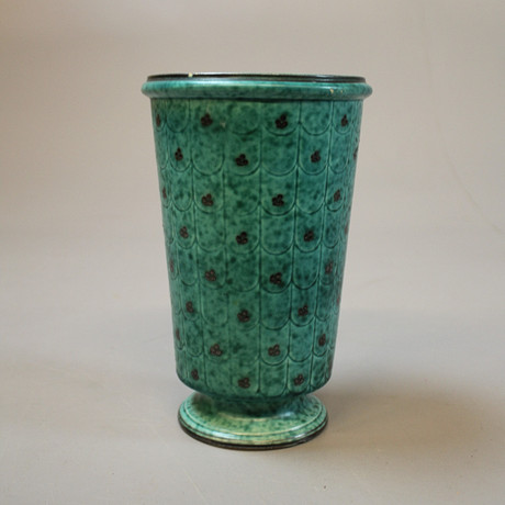 VAS Argenta med silverdekor, Wilhelm Kåge, Gustavsberg. Keramik ...