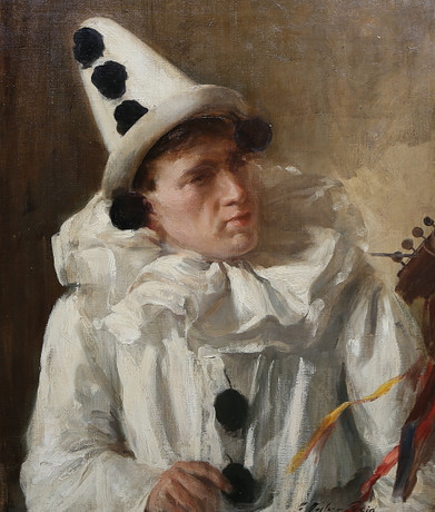 GEORGE OGILVY REID. Pierrot. Oil on canvas, signed. Art - Paintings ...