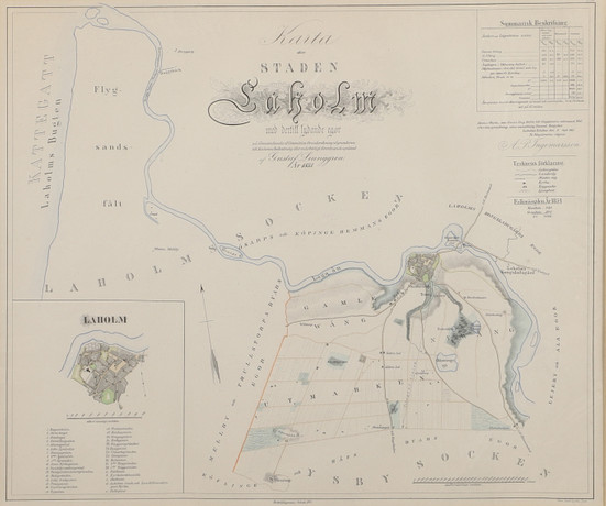 MAP, Laholm. Art - Engravings & Prints - Auctionet
